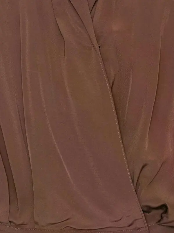 ROTATE BY BIRGER CHRISTENSEN Pleated Long-sleeve Blouse - Brown