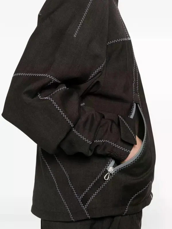 KIKO KOSTADINOV Fosco Zigzag-stitching Zip-fastening Jacket - Grey