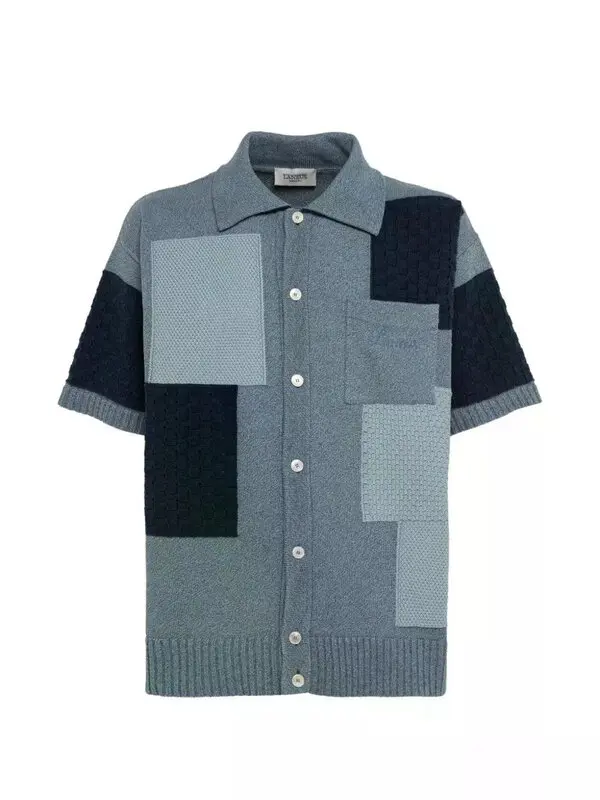LANEUS Knitted Shirt - Blue