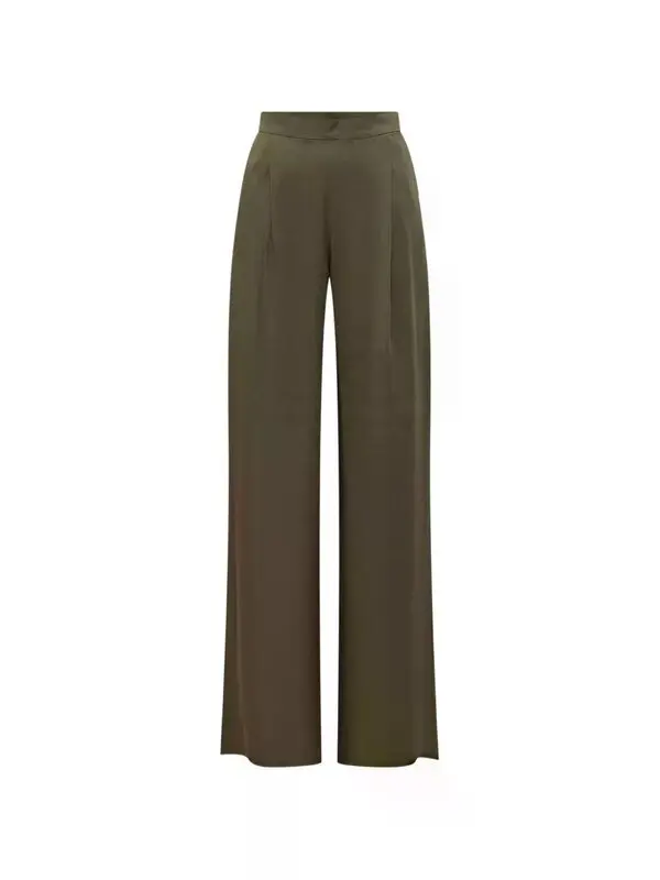 Max Mara Msecono High-waisted Wool Trousers - Green