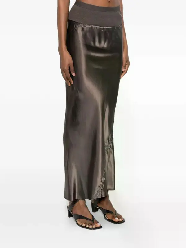 Rick Owens Ribbed Gathered Maxi Skirt