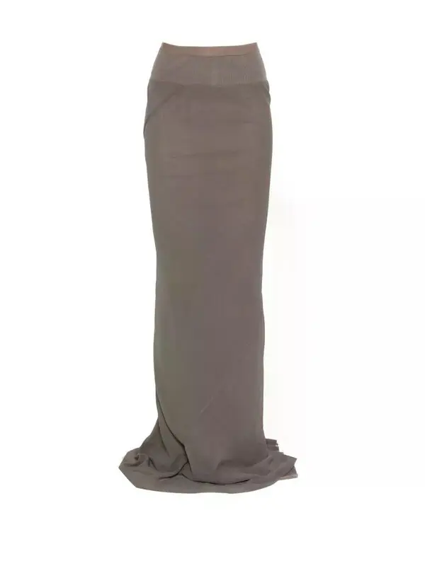 Rick Owens Ribbed Trim Maxi Skirt - Grey