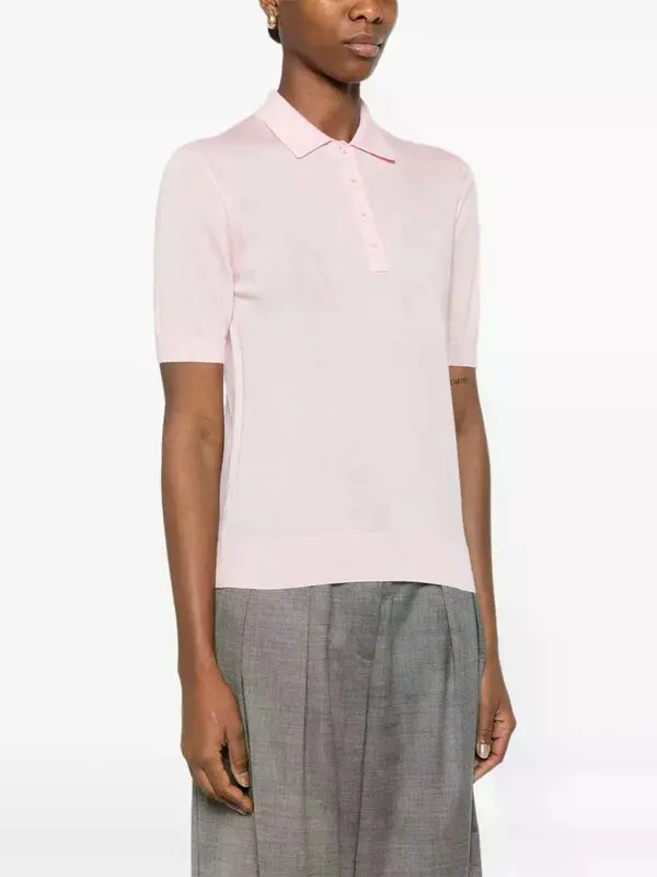 Eric Bompard Buttoned Knitted Polo Top
