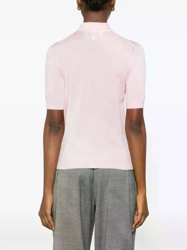 Eric Bompard Buttoned Knitted Polo Top