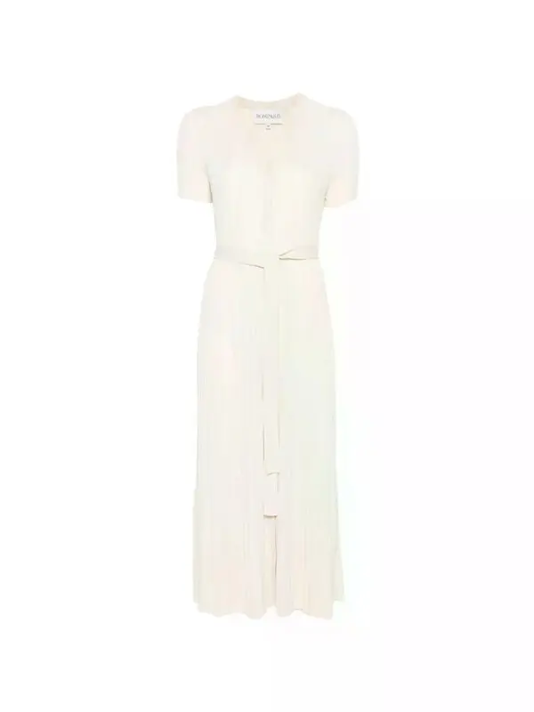 Eric Bompard Ribbed Belted Knitted Midi Dress