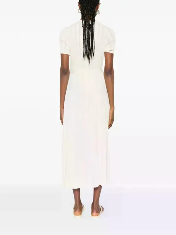 Eric Bompard Ribbed Belted Knitted Midi Dress