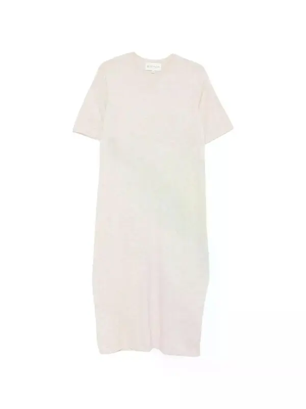 Eric Bompard Side-slit Extrafine T-shirt Midi Dress - Neutrals