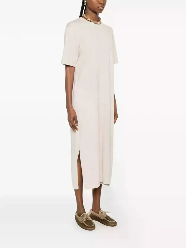 Eric Bompard Side-slit T-shirt Midi Dress - Neutrals