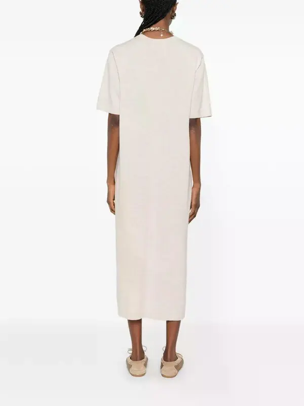 Eric Bompard Side-slit T-shirt Midi Dress - Neutrals