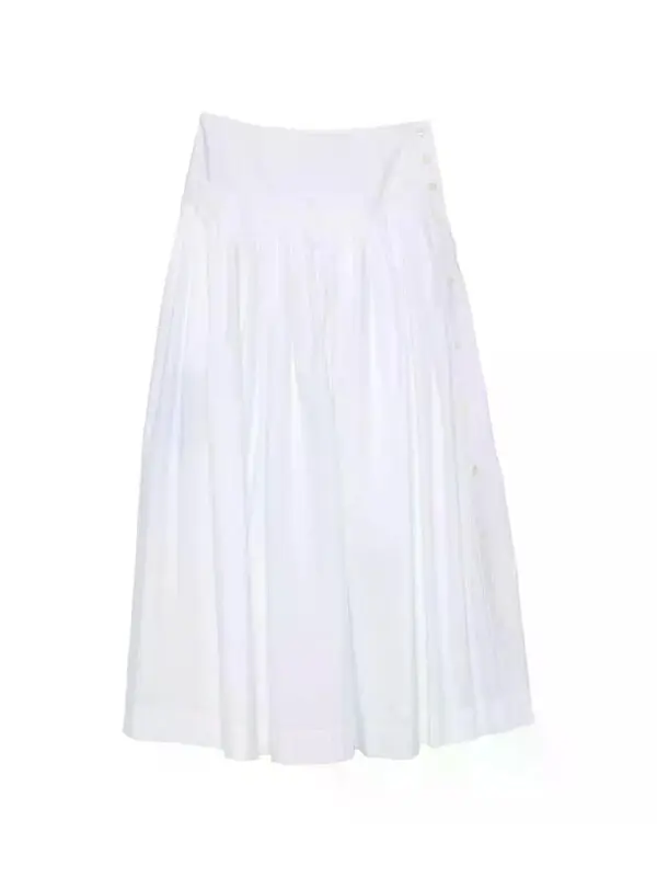 LANVIN Pleated Buttoned Maxi Skirt - White