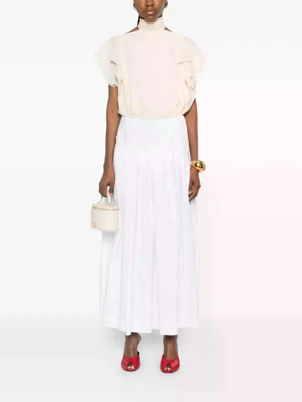 LANVIN Pleated Buttoned Maxi Skirt