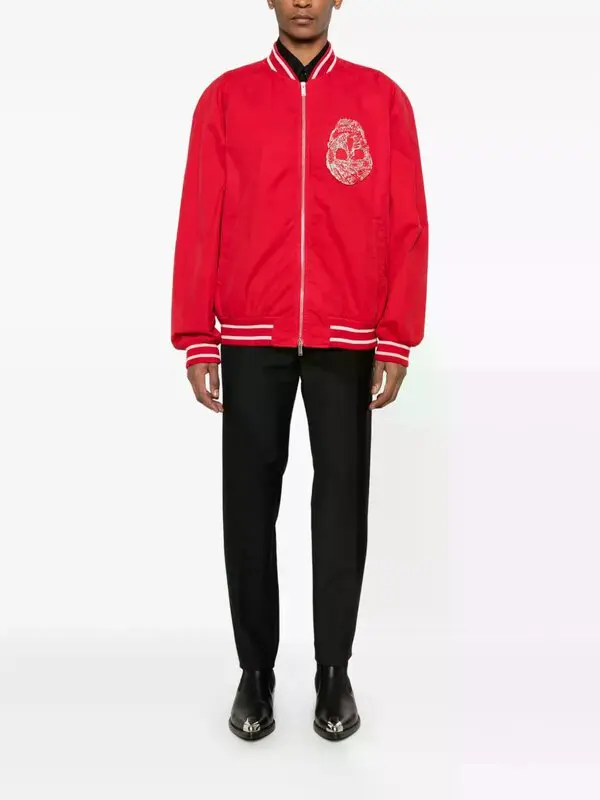 Alexander McQueen Skull-appliqué Bomber Jacket