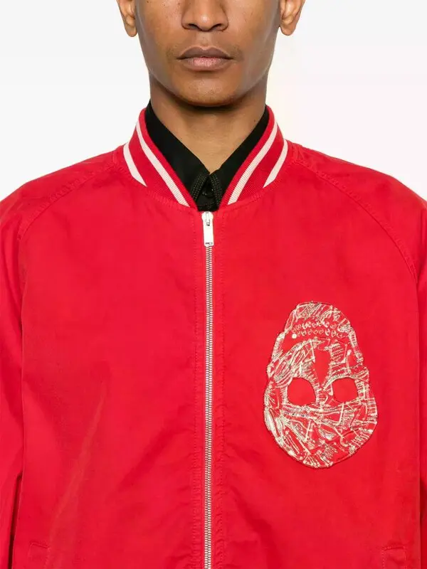 Alexander McQueen Skull-appliqué Bomber Jacket