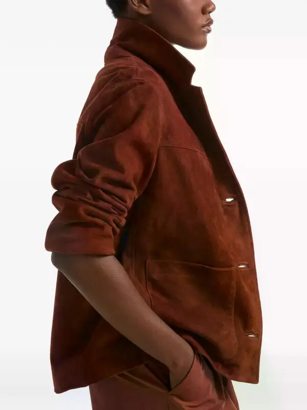 YVES SALOMON Button Suede Jacket