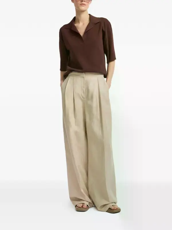 YVES SALOMON Pleated Palazzo Pants