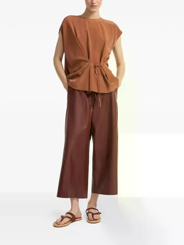 YVES SALOMON Tie-detailed Top - Brown