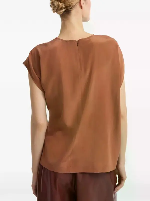 YVES SALOMON Tie-detailed Top - Brown
