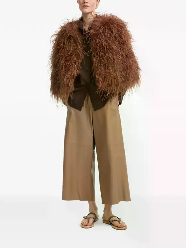 YVES SALOMON Cropped Feather Jacket