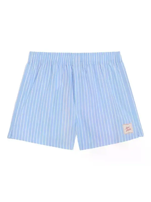 Ami Striped Woven Boxers - Blue