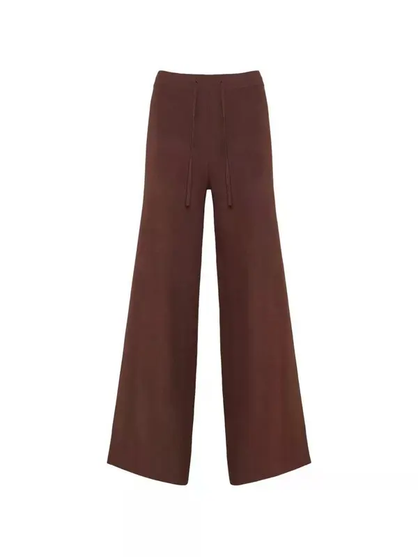 YVES SALOMON Knit Wide-leg Trousers - Brown