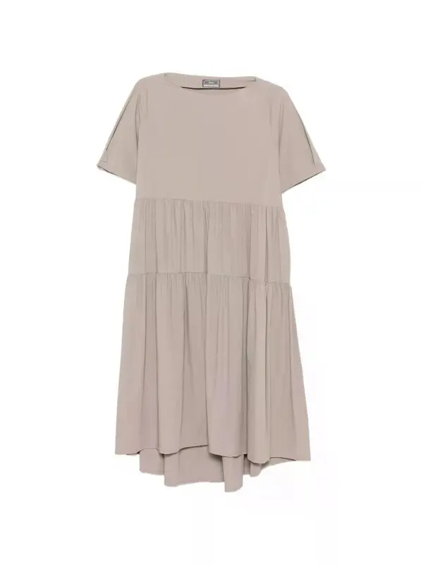 Herno Tiered Short-sleeve Midi Dress - Grey