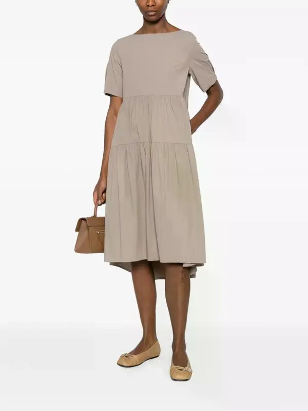 Herno Tiered Short-sleeve Midi Dress - Grey