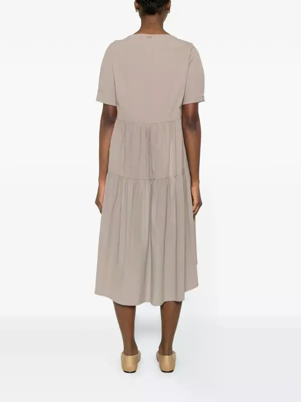 Herno Tiered Short-sleeve Midi Dress - Grey