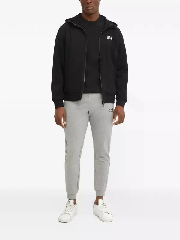 EA7 Logo-print Zip-up Hoodie