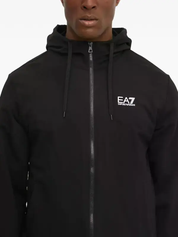 EA7 Logo-print Zip-up Hoodie