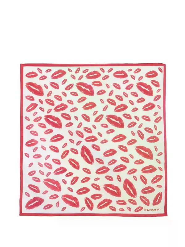 Isabel Marant Lip-print Auwena Scarf - White
