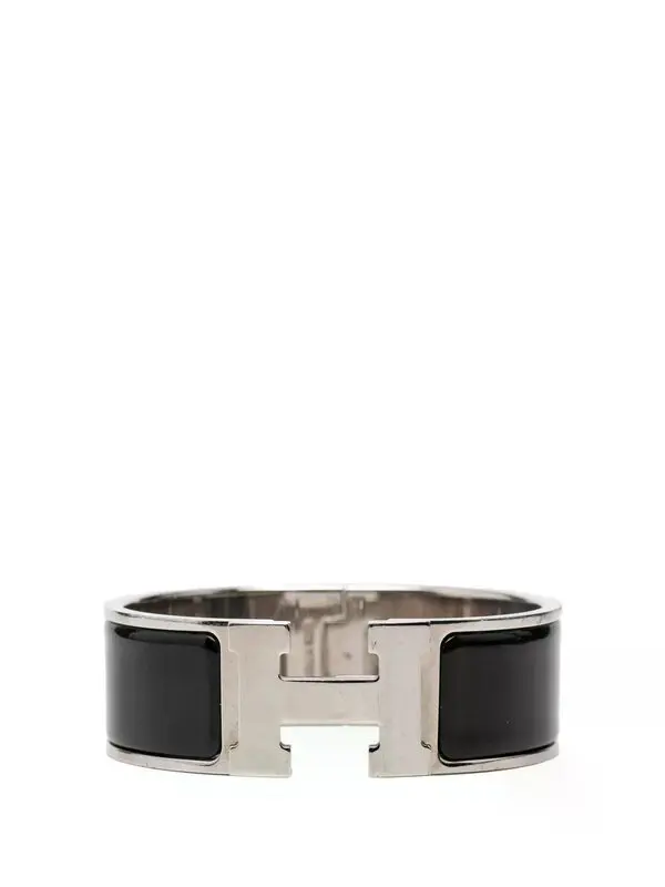 Hermès 2000-2025 Wide Enamel Clic Clac H Bracelet Pm Costume Bracelet - Black