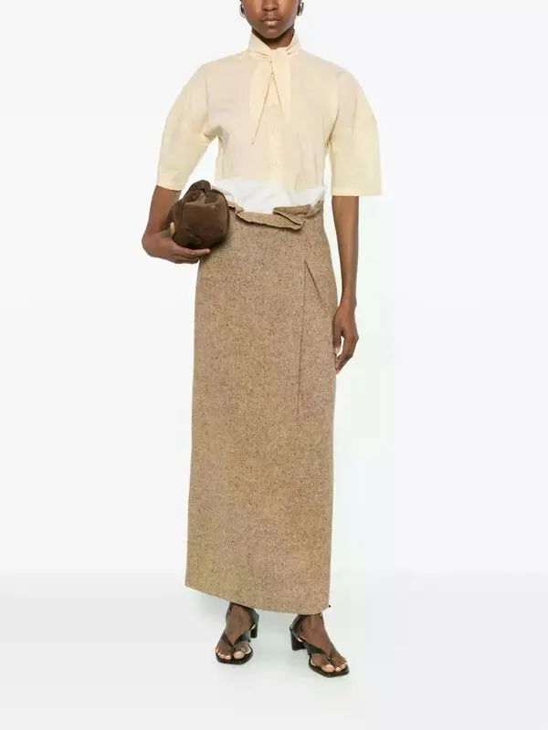 VIKTORIA CHAN Gathered Detail Slit Skirt