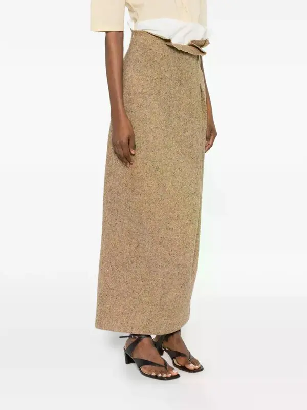 VIKTORIA CHAN Gathered Detail Slit Skirt