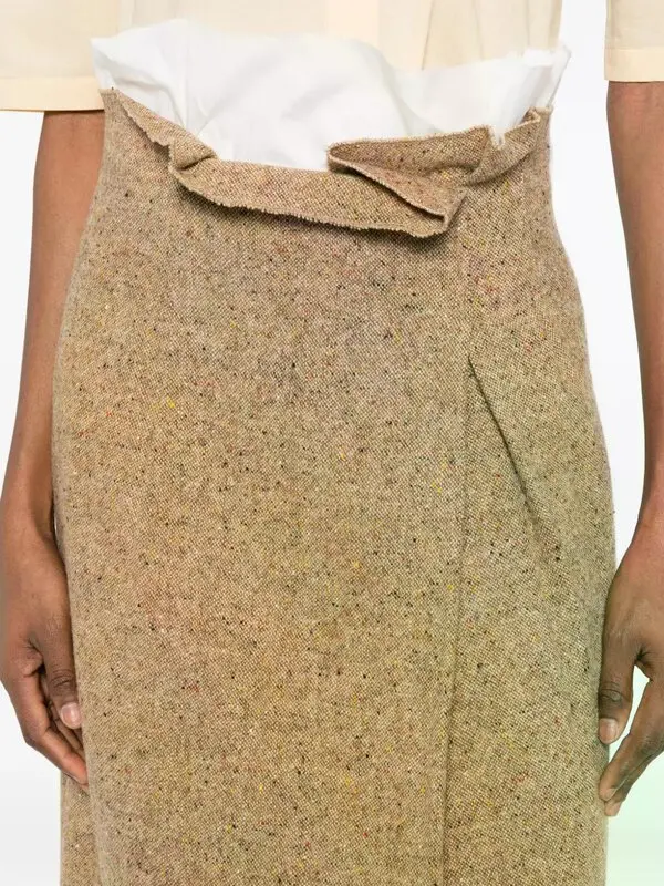 VIKTORIA CHAN Gathered Detail Slit Skirt