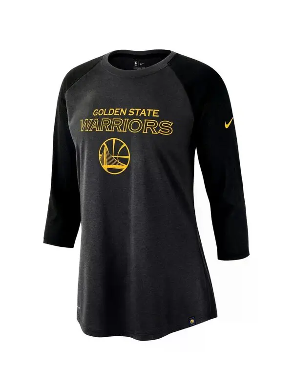 Nike Nba Gs Warriors Wordmark Raglan-sleeve T-shirt - Grey