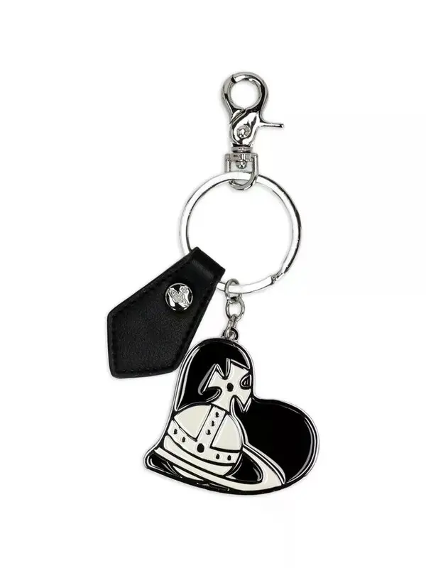 VIVIENNE WESTWOOD Orb Heart-charm Keyring - Black