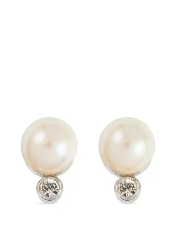Nina Ricci 1990s Faux-pearl Earrings - Silver