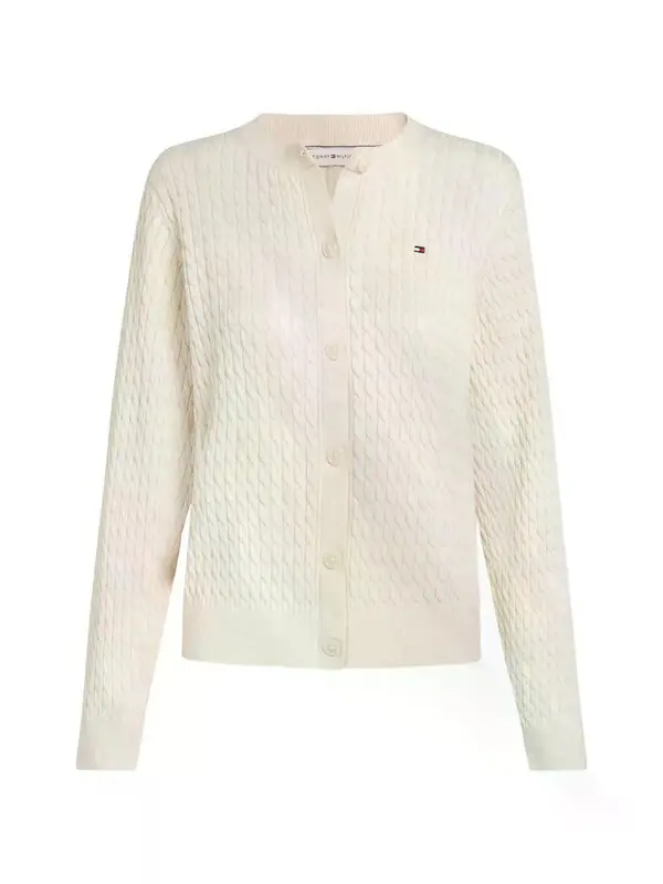 Tommy Hilfiger Embroidered-logo Cardigan - Neutrals