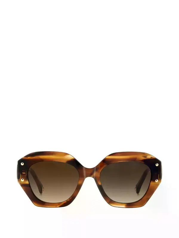 Carolina Herrera Geometric-frame Sunglasses - Brown