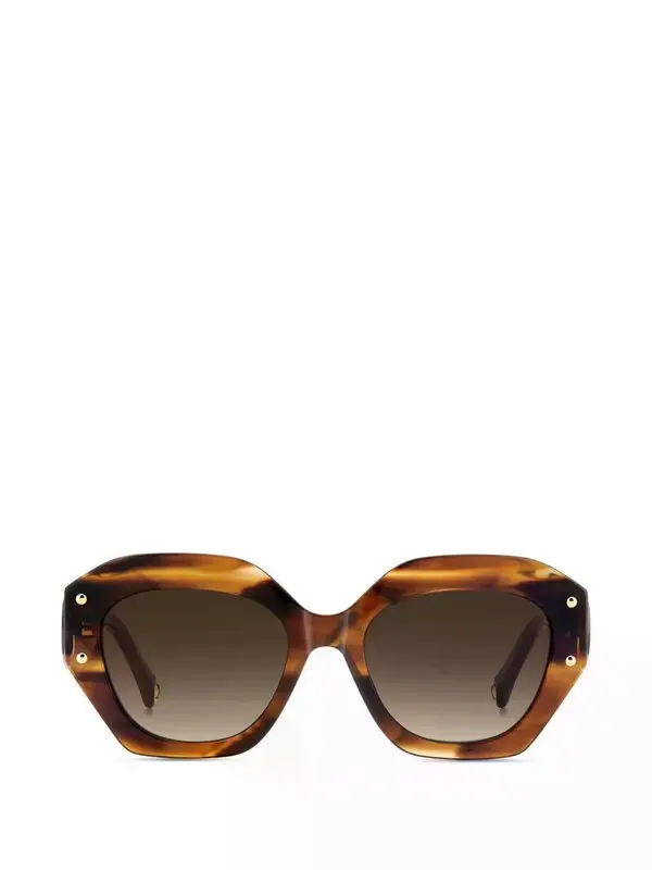 Carolina Herrera Geometric-frame Sunglasses - Brown