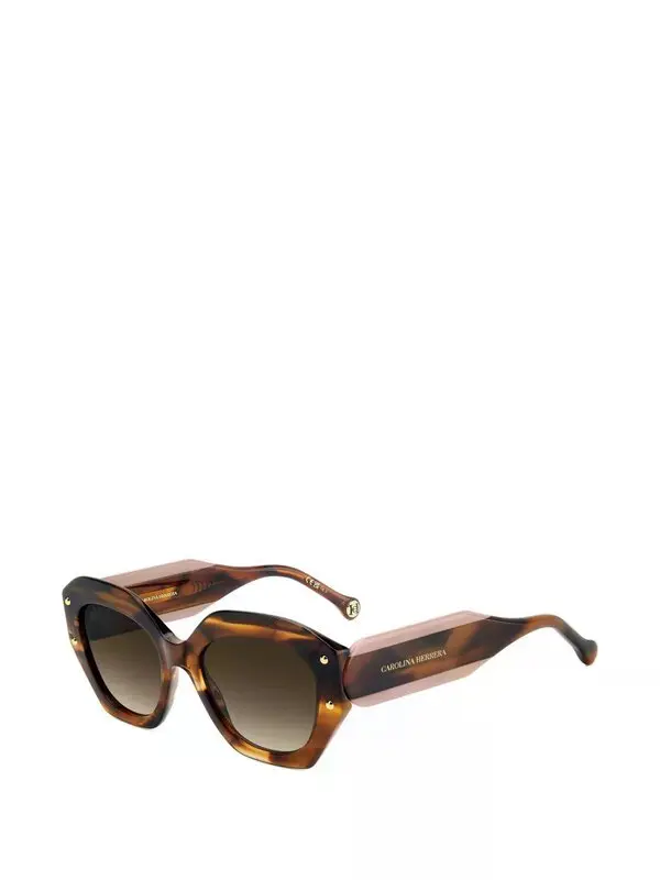 Carolina Herrera Geometric-frame Sunglasses - Brown