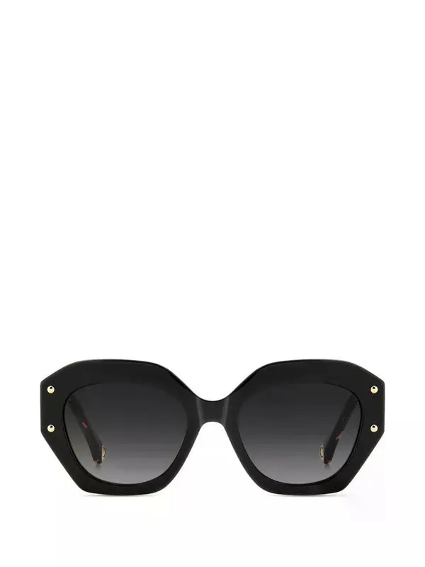 Carolina Herrera Geometric Frame Sunglasses - Black