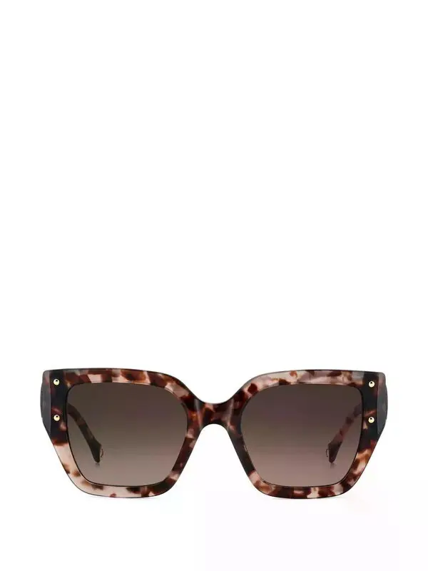 Carolina Herrera Geometric-frame Sunglasses - Brown