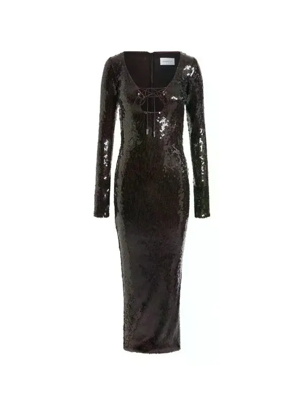 16Arlington Solaria Sequin Midi Dress - Brown