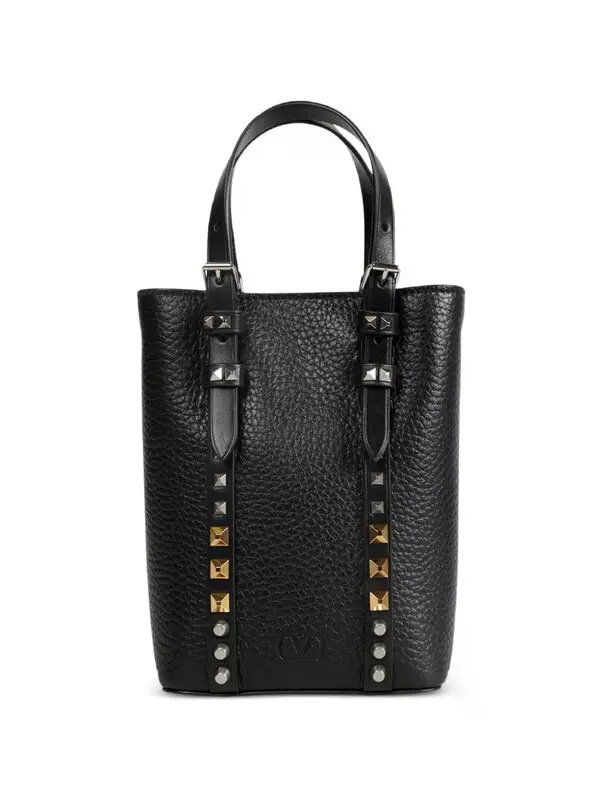 Valentino Garavani Mini Rockstud Leather Tote Bag - Black