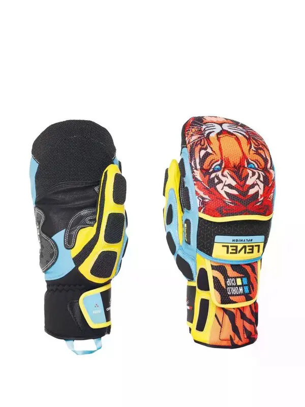 LEVEL Federica Brignone Tiger-print Gloves - Black