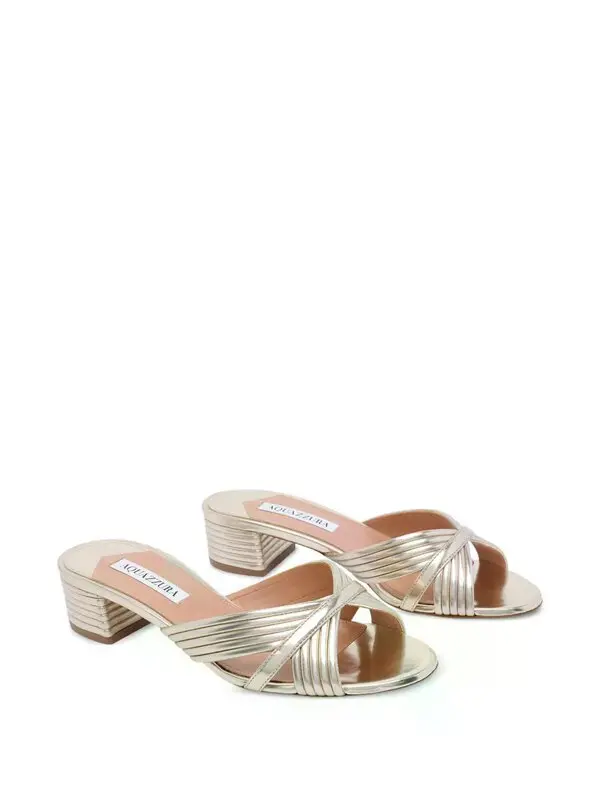 AQUAZZURA Sundance Round-toe Sandals - Gold