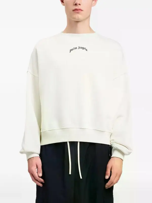 Palm Angels Curved-logo Sweatshirt - White