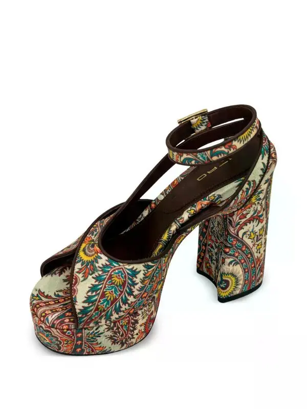 Etro Paisley Print Buckle Sandals
