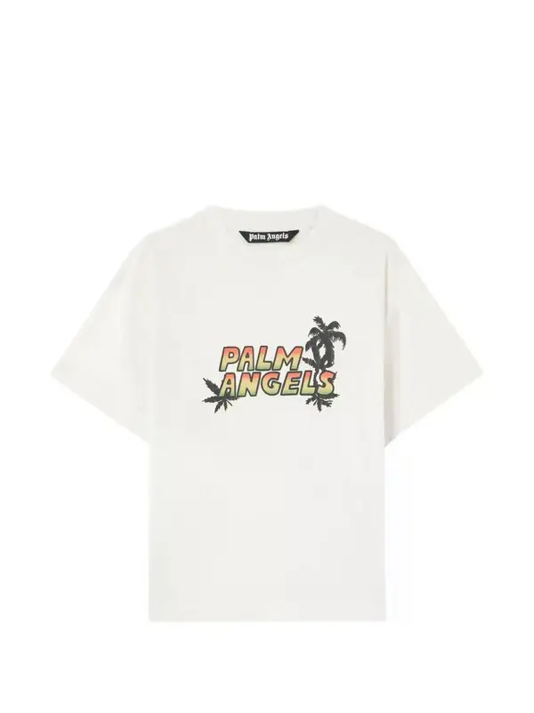 Palm Angels Logo-graphic T-shirt - Neutrals